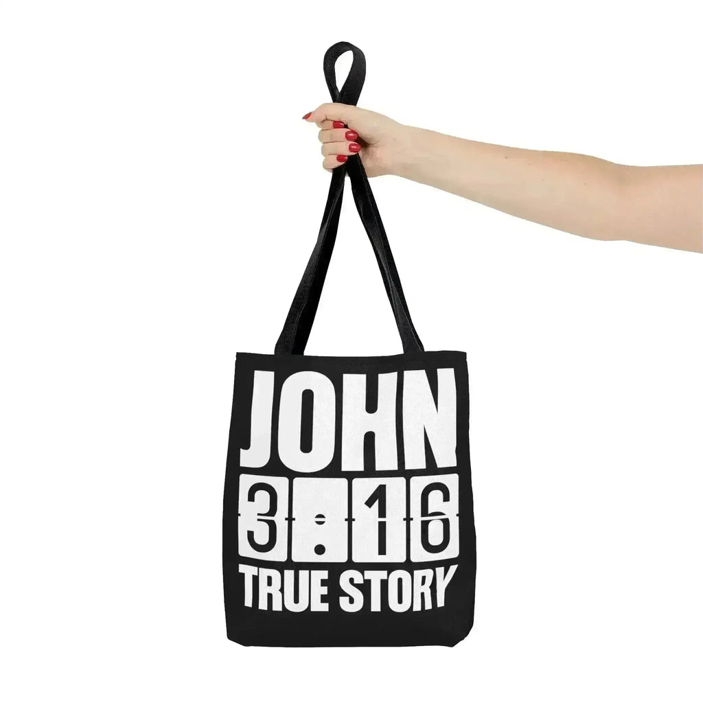 Large Tote Bag John 3:16 True Story - Scripture Inspiration – Armor of ...